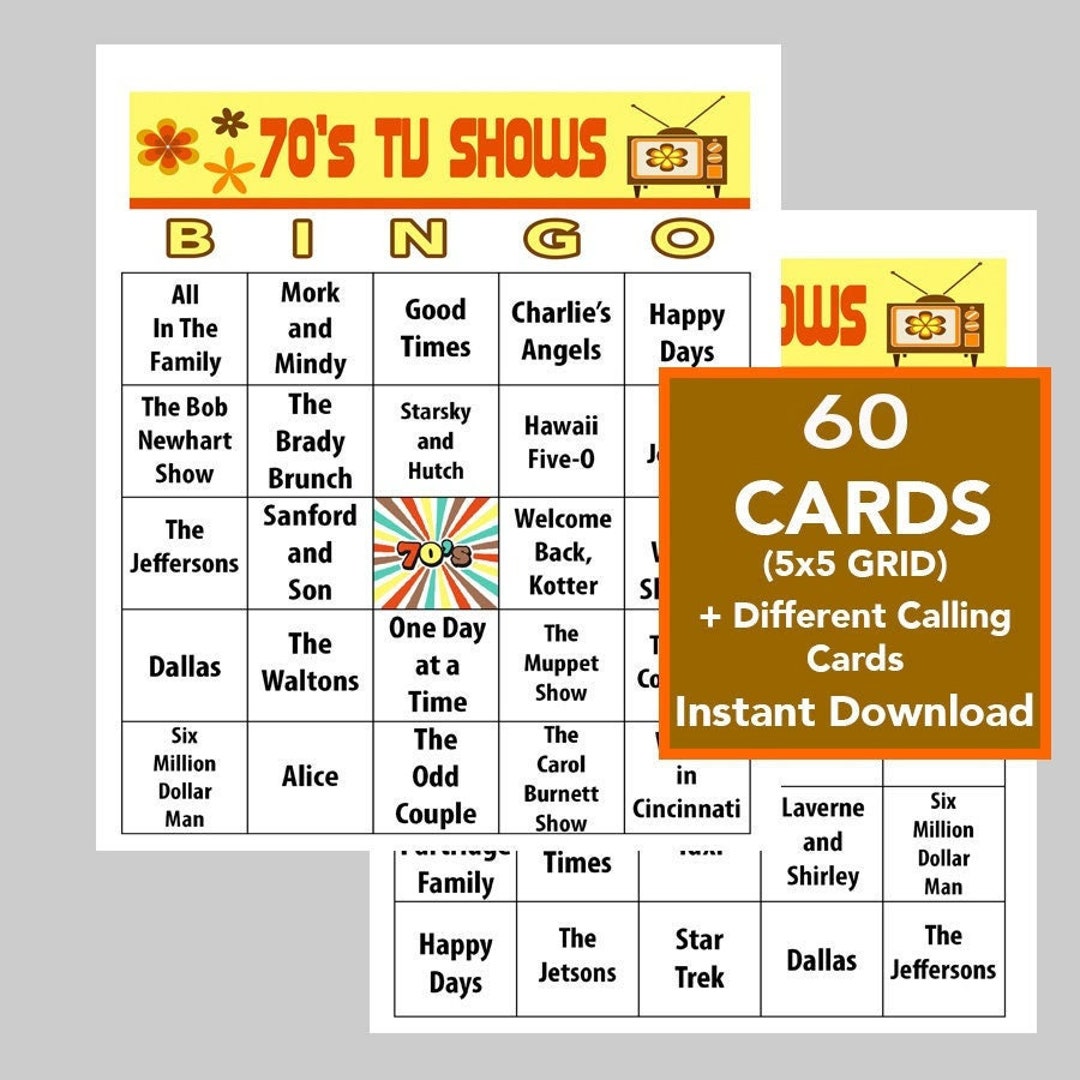 70's TV Shows, 70's Games, 70's Bingo Music, Instant Digital Download ...
