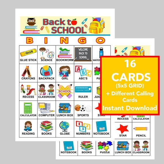 Back to School Bingo Welcome Bingo Fun Class Activity Bingo | Etsy