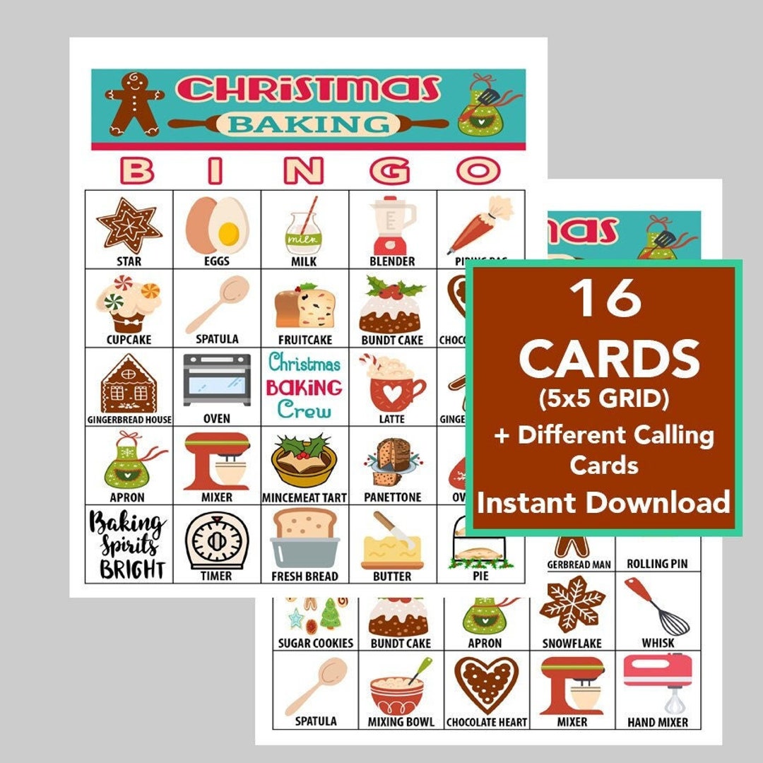 Christmas Baking Bingo, Christmas Bingo, Holiday Baking Bingo ...