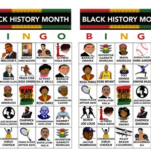 Black History Month Bingo Game, 16 Cards (instant Download) - Etsy