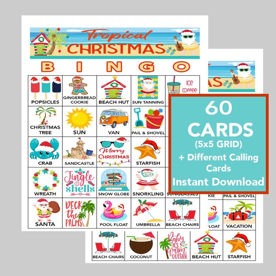 Tropical Christmas, Christmas Down South, Christmas Bingo, Holiday ...
