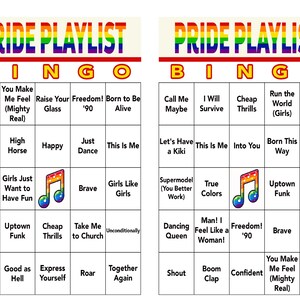 Pride BINGO, Pride Month, Pride Music, Pride Playlist Bingo, LGBTQ ...