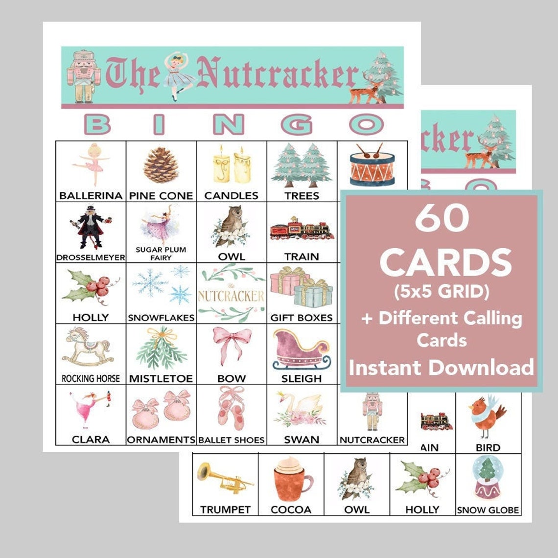 Nutcracker, Nutcracker Bingo, Christmas Bingo, Holiday Party Game ...