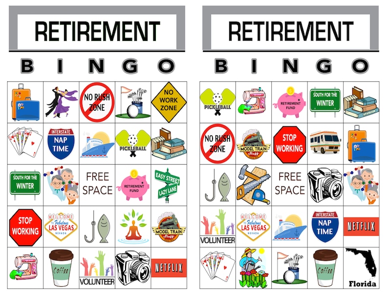 Retirement Retirement Party Bingo Retirement Games Instant - Etsy