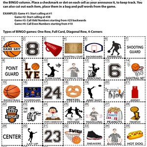 Basketball Bingo Game, Sports Bingo, Party Bingo, Basketball Games, Fun ...