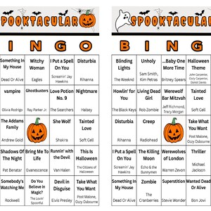 Halloween Hits, Spooktacular Music, Digital Halloween Bingo Cards, 30 ...