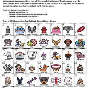 Dog Games, Puppy Bingo, Birthday Party for Kids, Digital Download ...