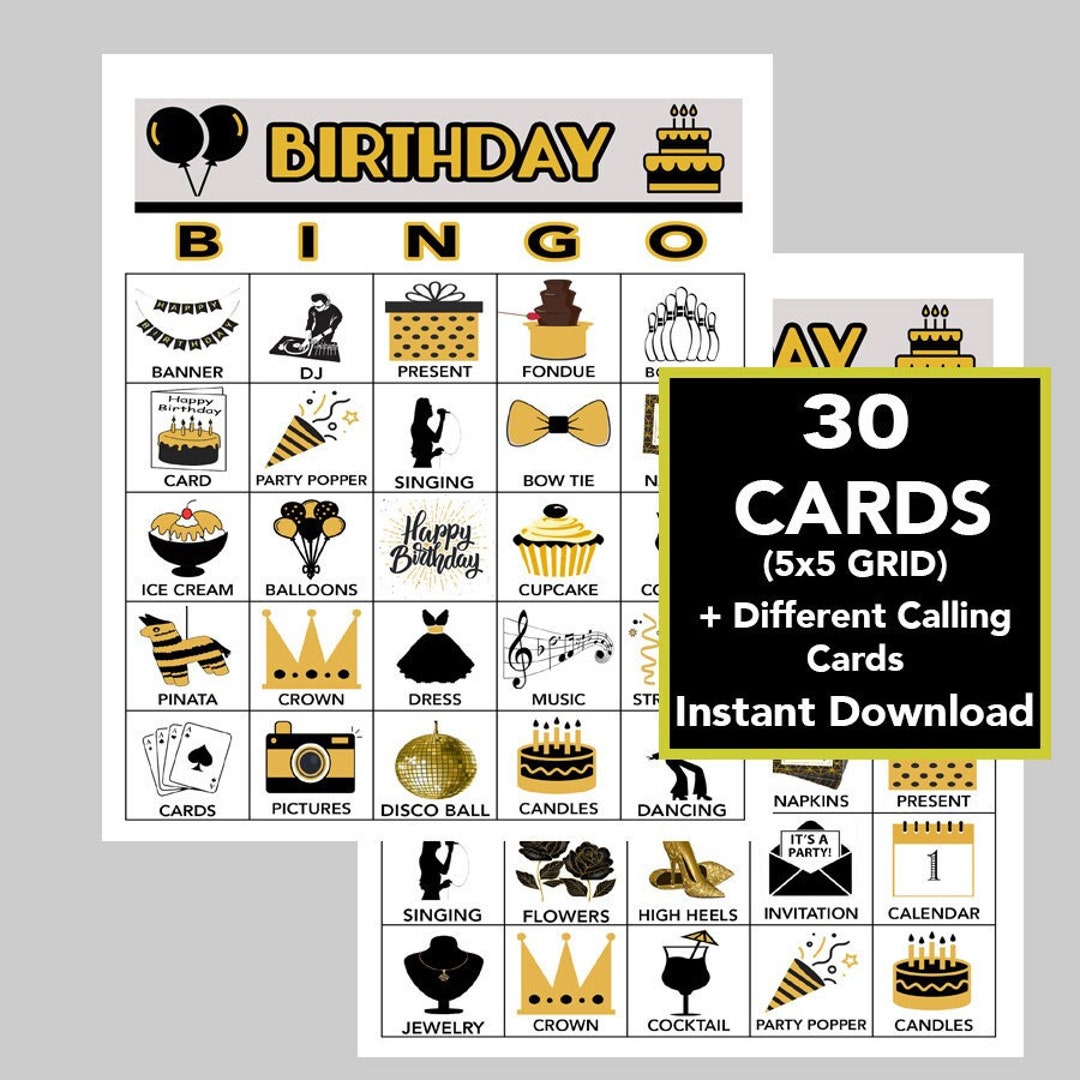 Happy Birthday, Birthday Party Bingo, Birthday Games, Bingo Games ...