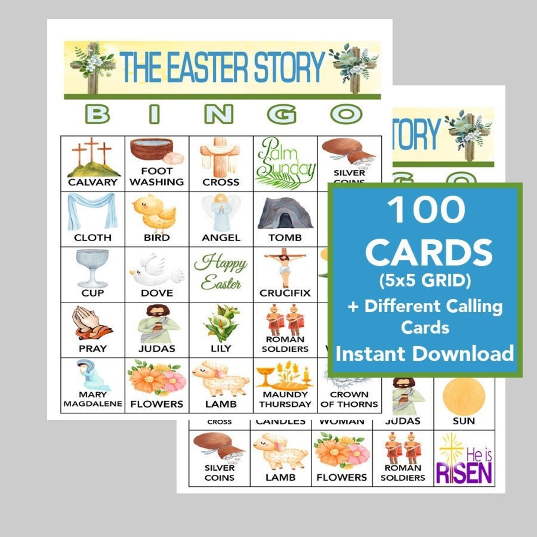 Easter, Easter Bingo, Easter Religious Christian Bingo, Palm Sunday ...