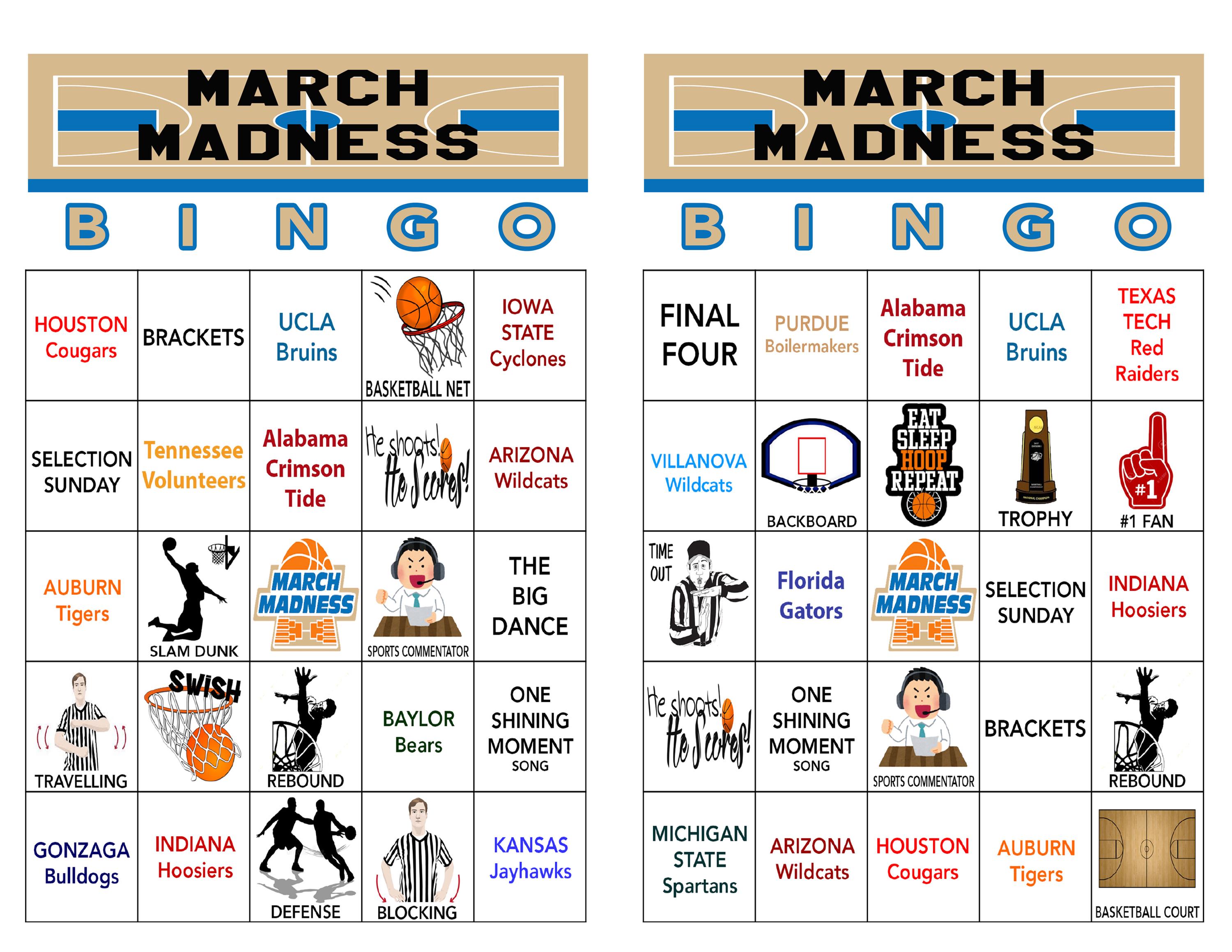 March Madness Bingo, 60 Basketball Game Cards (instant Download) - Etsy