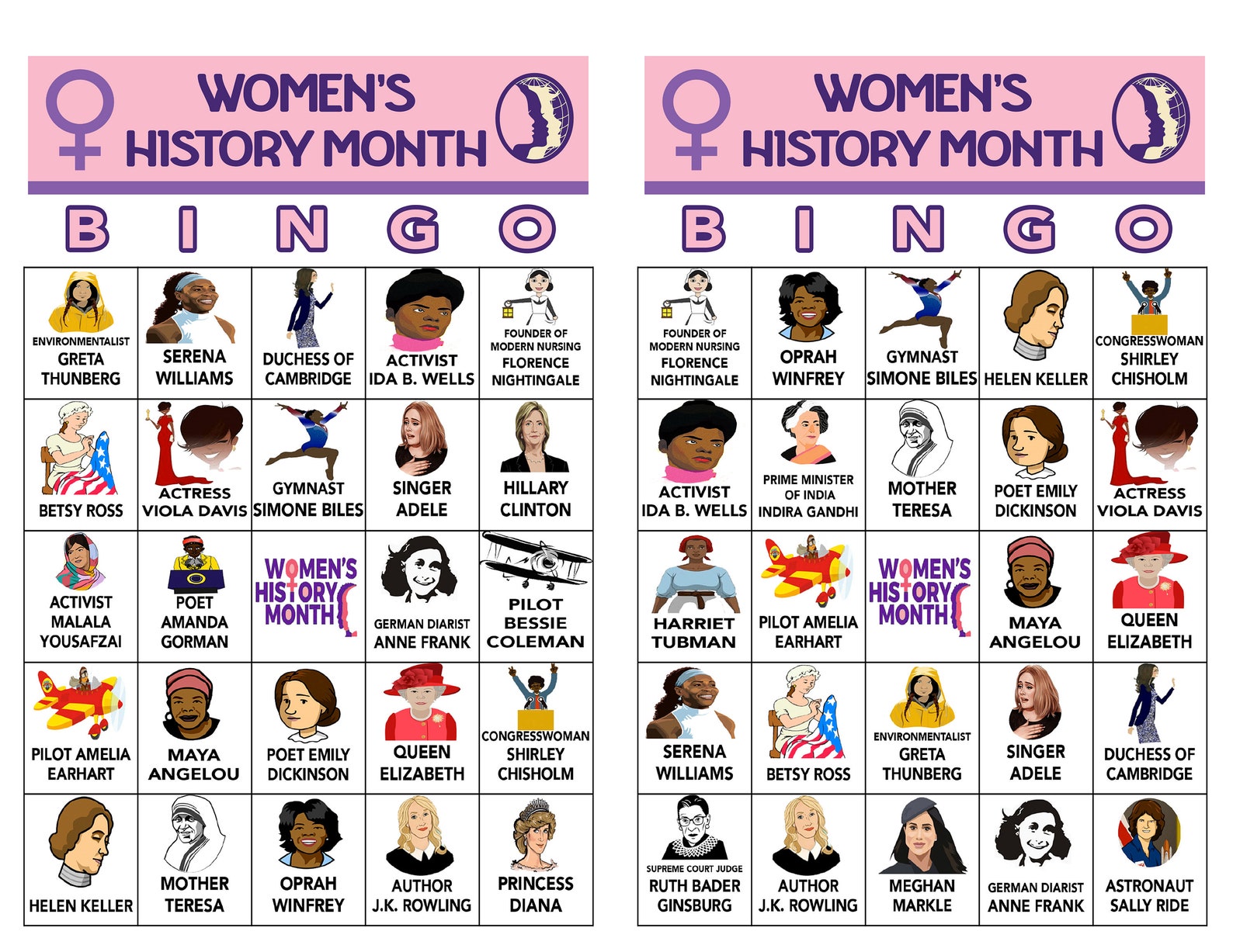 International Womens Day Bingo Womens History Month | Etsy