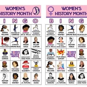 International Womens Day Bingo, Womens History Month Activities, School ...