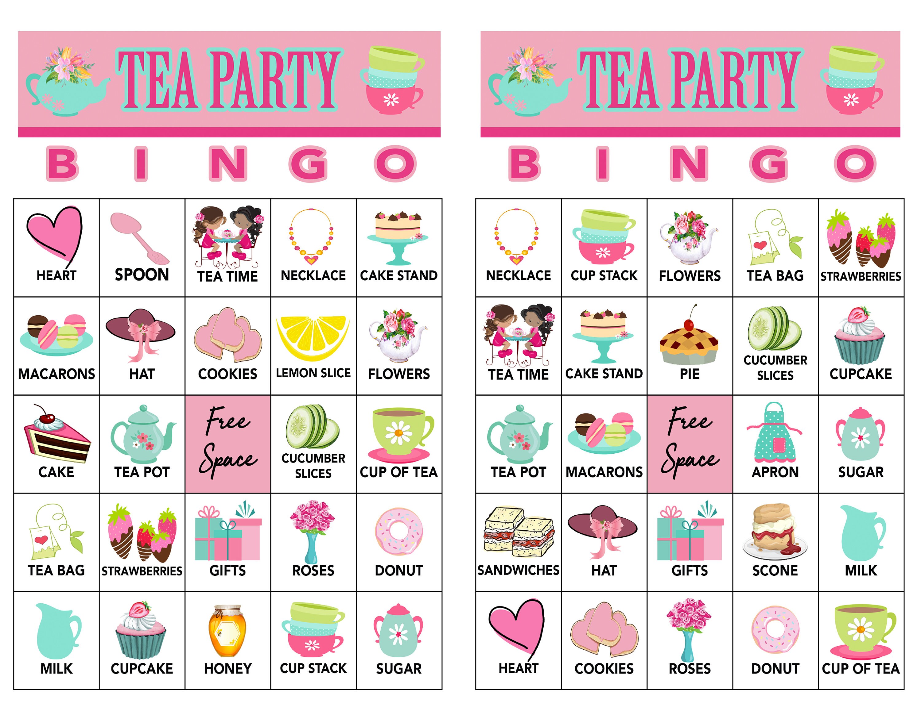 Afternoon Tea Tea Party Bingo Tea Party Games Instant - Etsy Australia