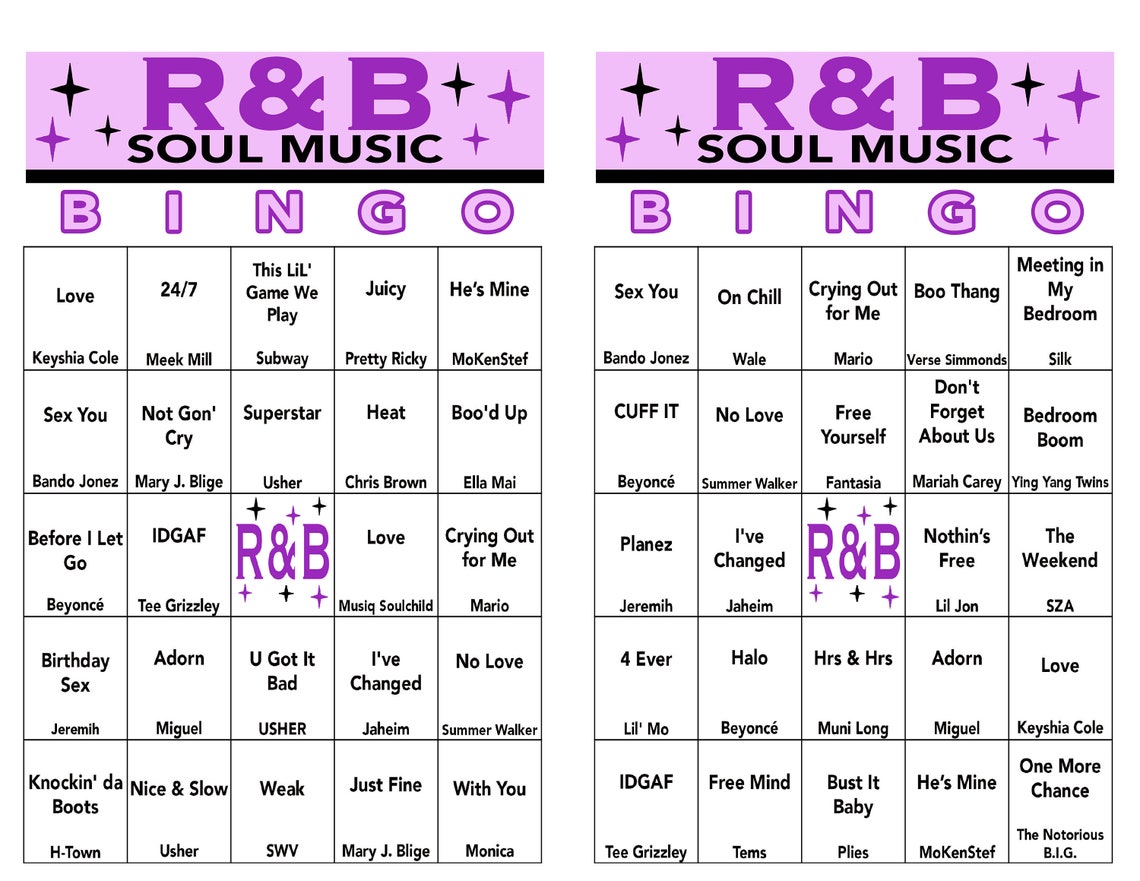 R&B Music Hits, Soul Music, 75 Songs, Digital Download, Bingo Games ...