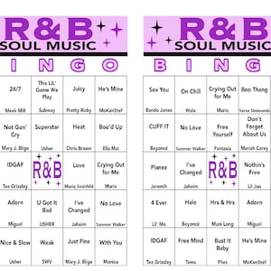 R&B Music Hits, Soul Music, 75 Songs, Digital Download, Bingo Games ...