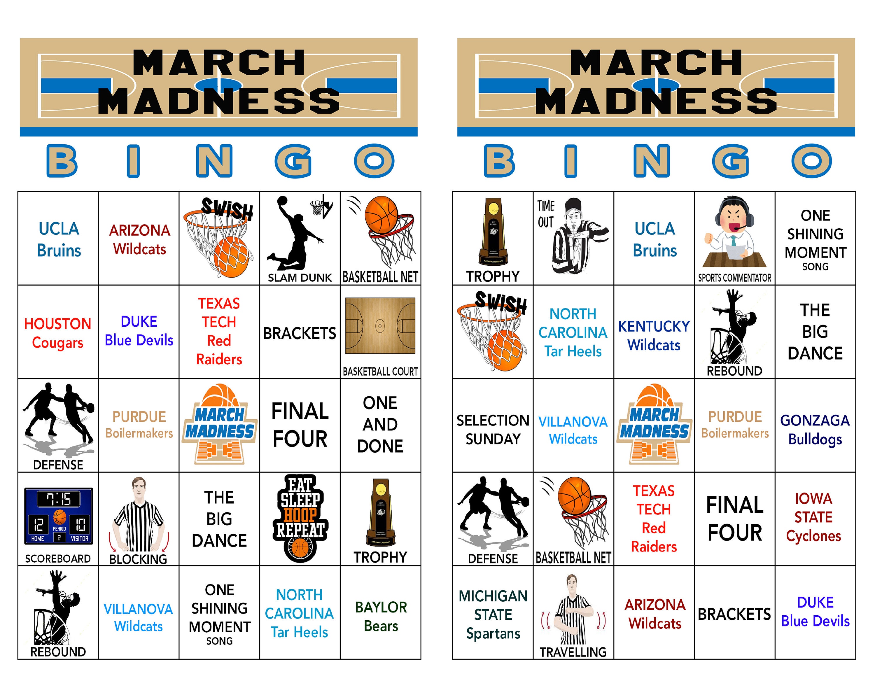 March Madness Bingo Basketball Bingo Basketball Party - Etsy