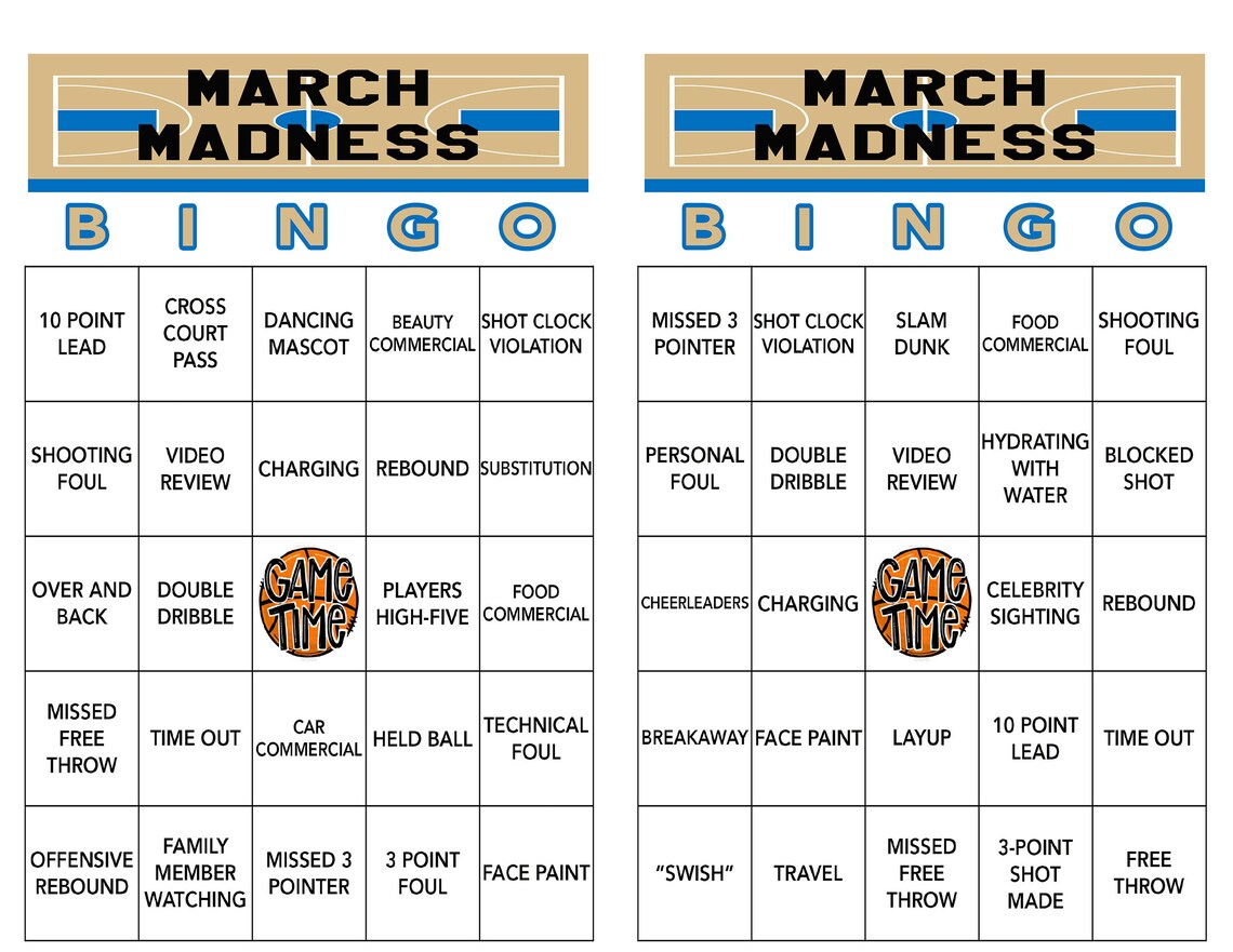 Basketball Bingo | March Madness Bingo | Basketball Party | Basketball ...