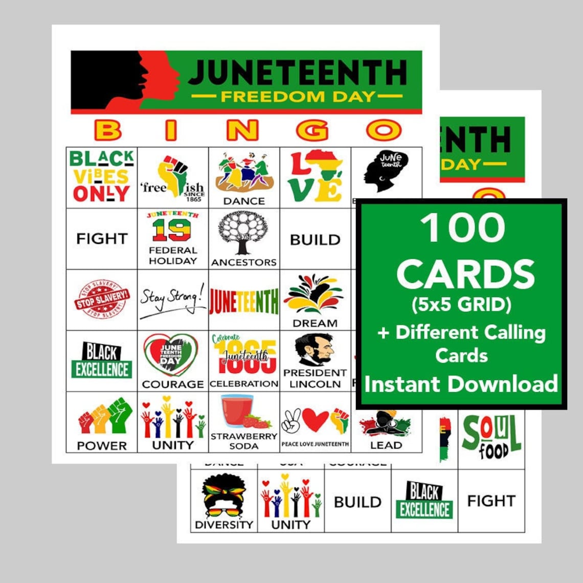 Juneteenth Bingo Game, 100 Cards, Black History (instant Download) - Etsy
