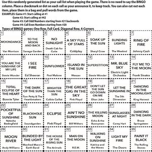 Solar Eclipse, Solar Eclipse Party, Solar Eclipse Game, Music Bingo ...