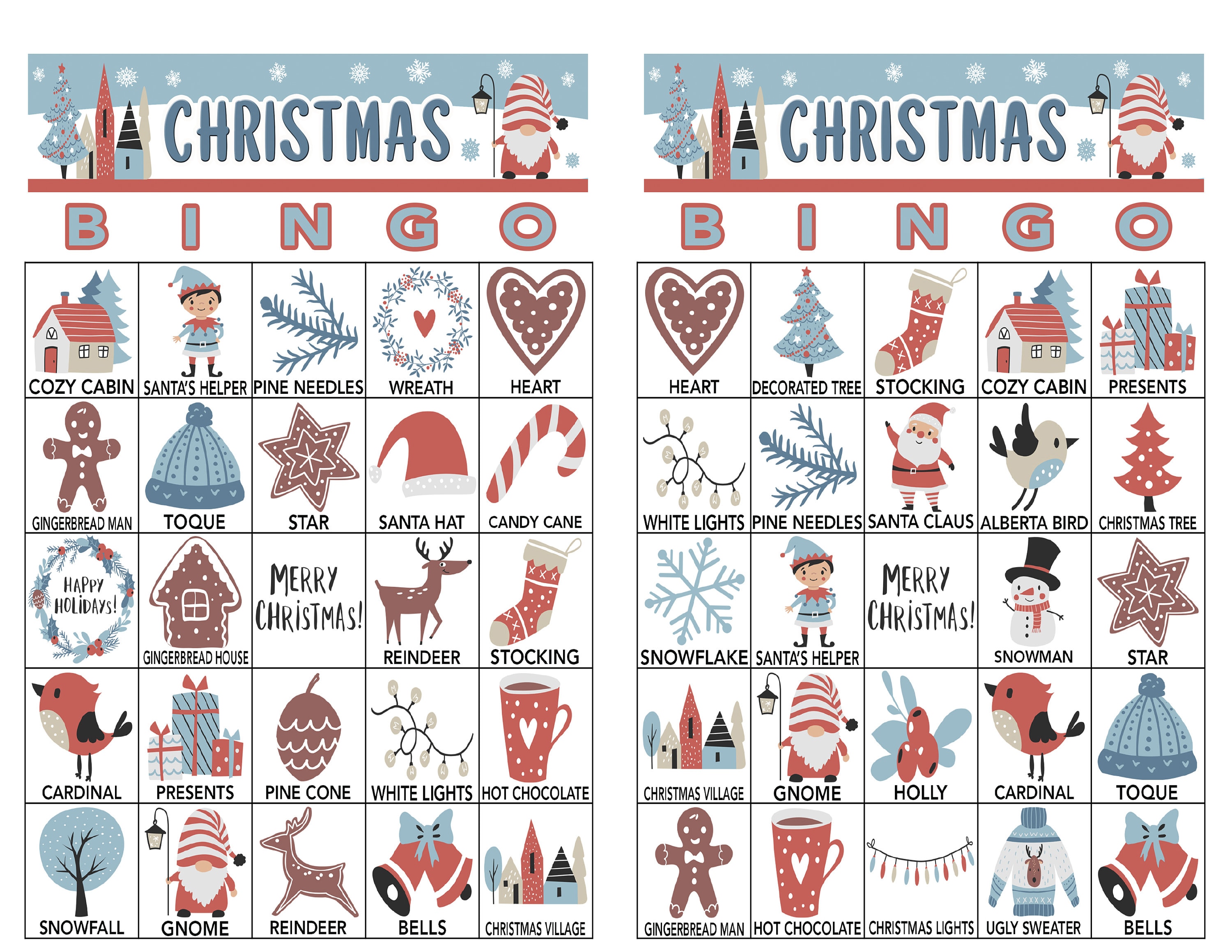 Holiday Bingo Christmas Bingo Holiday Games Office Party - Etsy
