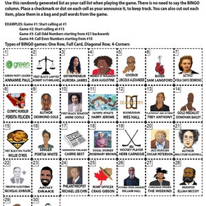 Canadian Black History Bingo Game, 16 Cards (digital Download) - Etsy