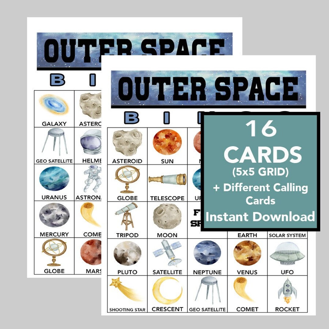 Outer Space, Solar System, Space Bingo, Solar System Games, Universe ...