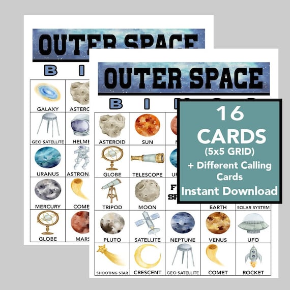 Solar System Bingo Cards