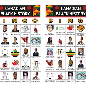 Canadian Black History Bingo, Canadian Black History Games, Black ...