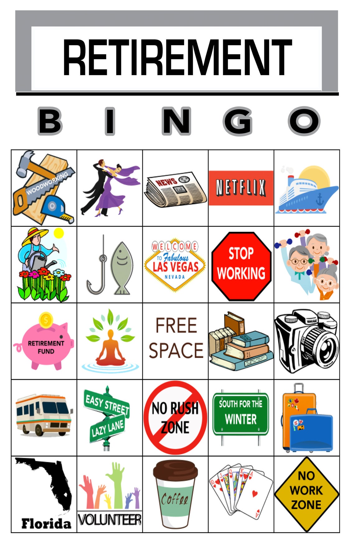 Retirement Party Bingo Retirement Games Digital Download | Etsy