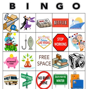 Retirement Party Bingo, Retirement Games, Digital Download, Bingo Games ...