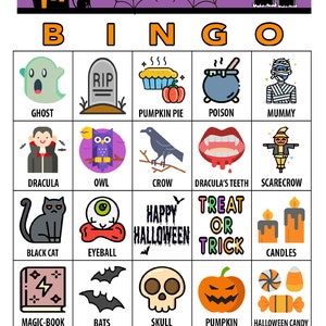Halloween Bingo Cards, Download, Bingo Games, Printable Games, Virtual ...