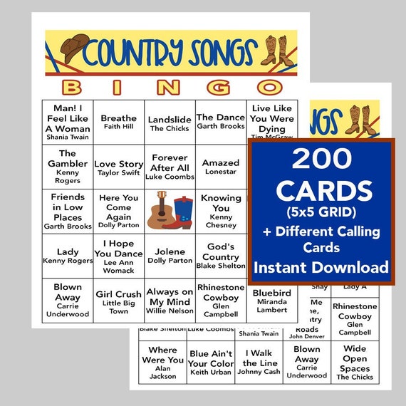 Country Music Hits Country Music Party Digital Download - Etsy