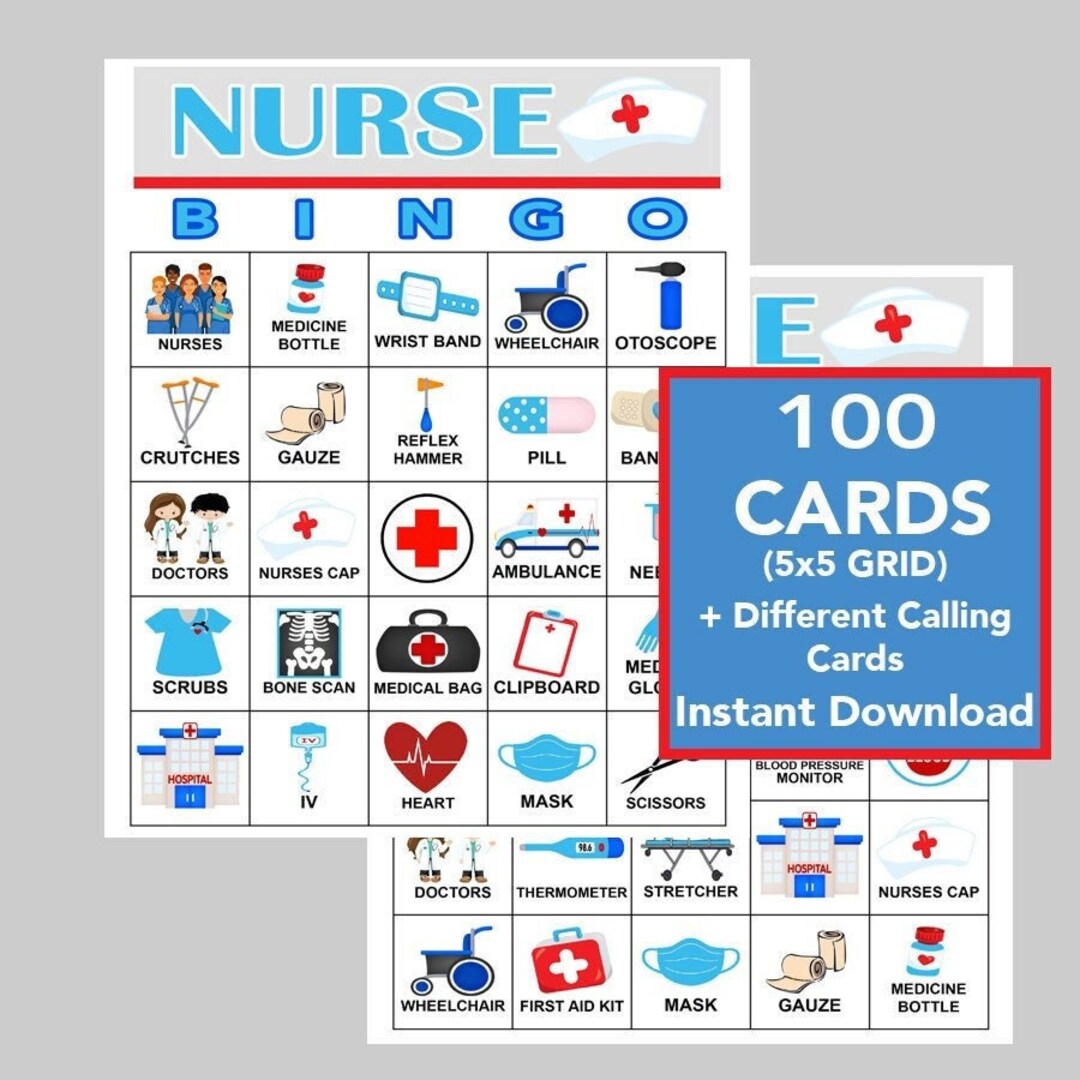 Medical Bingo Game, Nurse Appreciation Week! Nurse Graduation ...