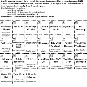 Halloween Music Bingo, 30 Unique Cards, Spotify/youtube Playlist ...
