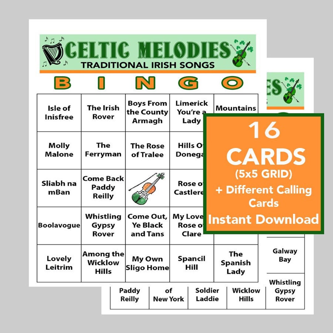 Irish Songs, Irish Music Games, Irish Bingo, Celtic Music, St. Patty's ...