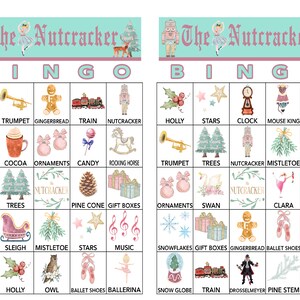 Nutcracker, Nutcracker Bingo, Christmas Bingo, Holiday Party Game ...