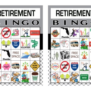 Retirement, Retirement Party Bingo, Retirement Games, Instant Digital ...