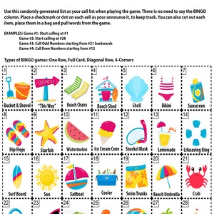 Beach Bingo Game, Summer Bingo, Pool Party Bingo, Summer Games, Summer ...