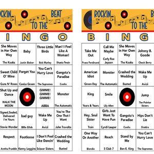 Music, Music Birthday, Music Bingo, Instant Digital Download, Singo, 60 ...