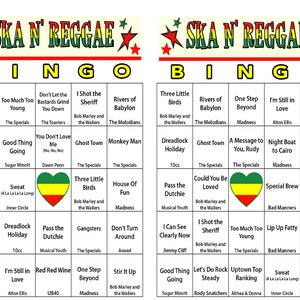 Ska N Reggae, Reggae Music, Music Bingo, Jamaica, Group Activity ...