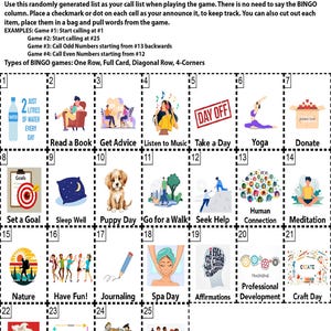 Mental Health Bingo, Self-esteem, Self-care, Mental Healthy Activity ...