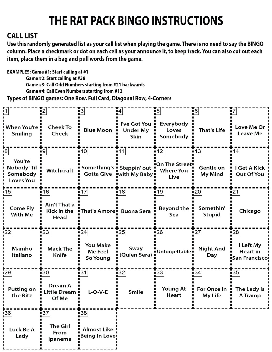 The Rat Pack, Rat Pack Music Party, Digital Download, Bingo Games ...