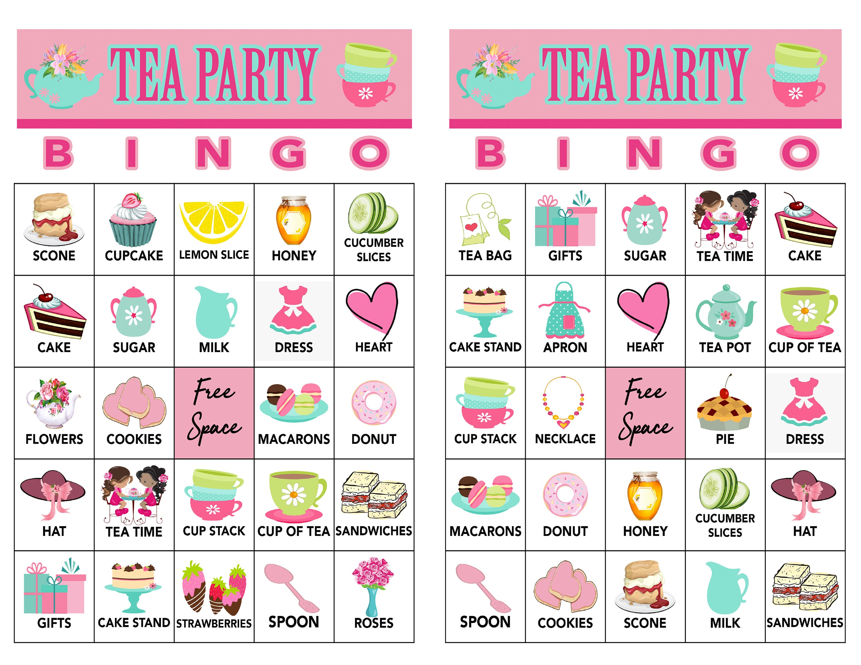 Tea Party Bingo Tea Party Games Birthday Party Digital - Etsy
