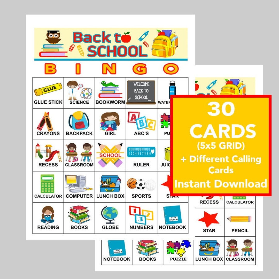 Back to School Bingo, Welcome Bingo, Fun Class Activity, Bingo Games ...