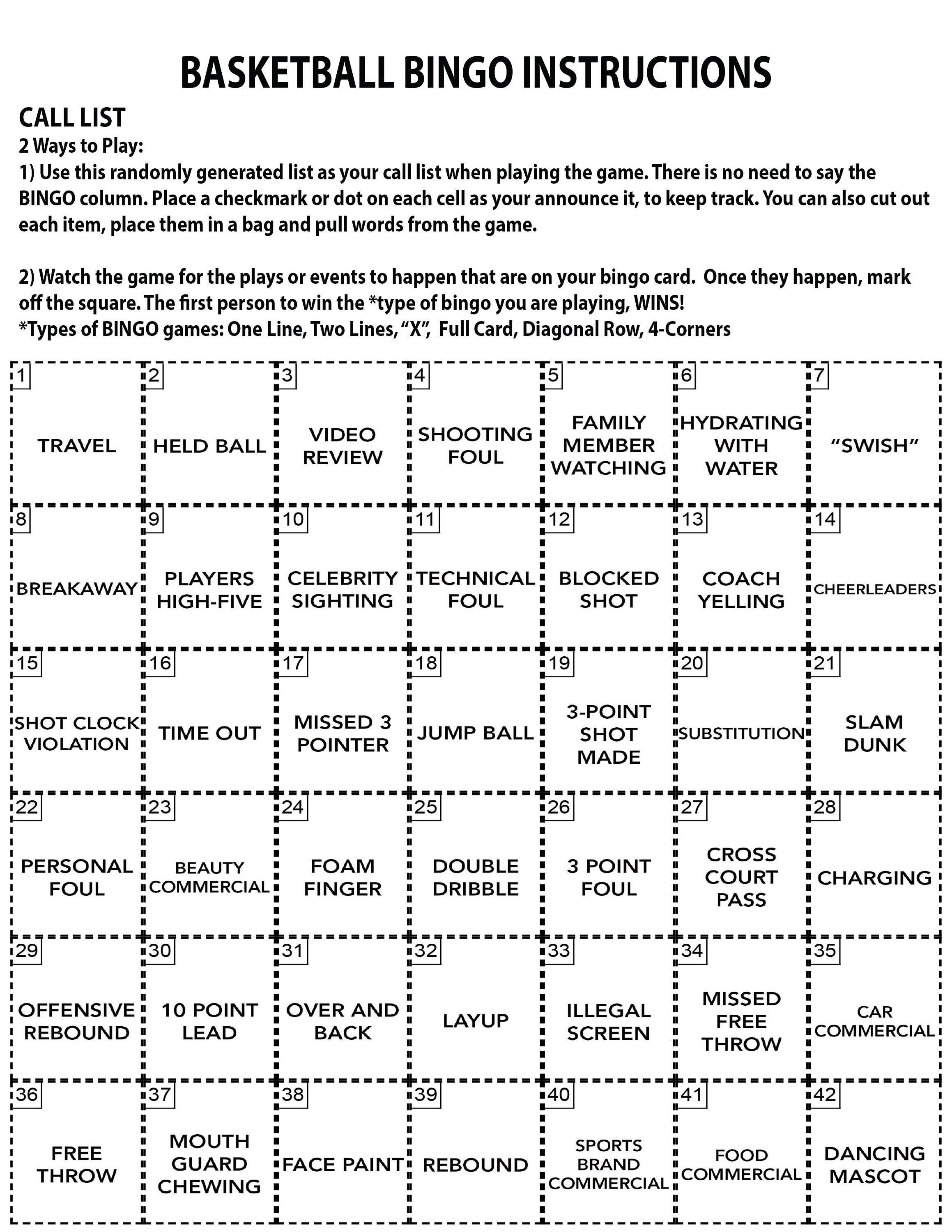 Basketball Bingo March Madness Bingo Basketball Party - Etsy