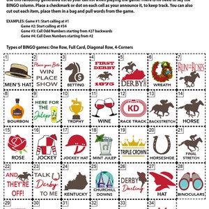 Kentucky Derby Bingo, Kentucky Derby Party, Kentucky Derby Bridal ...