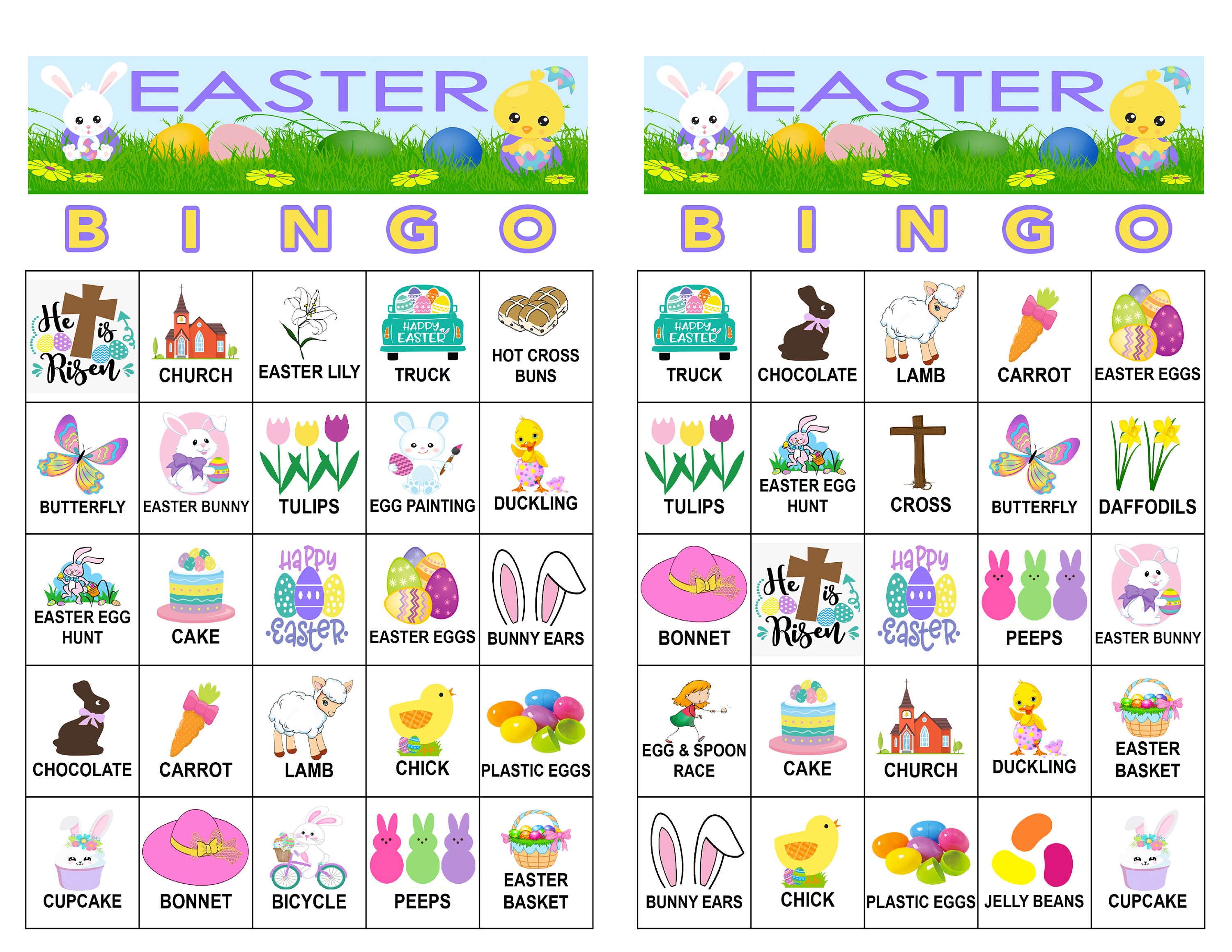 Easter Bingo Game Bingo Games Party Bingo Easter Games Fun - Etsy