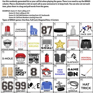 Hockey Bingo, Hockey Game, Hockey Party, Hockey Birthday Party, Hockey ...