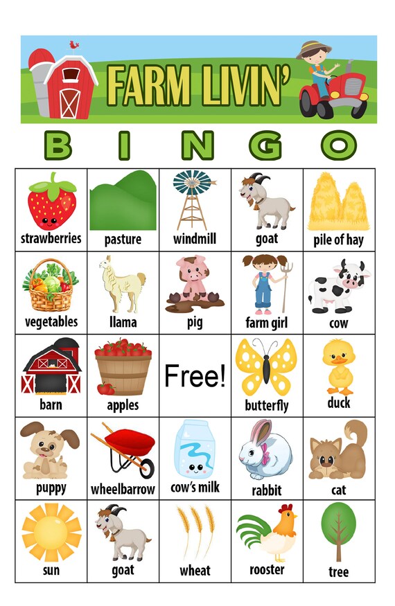 Farm Animal Bingo