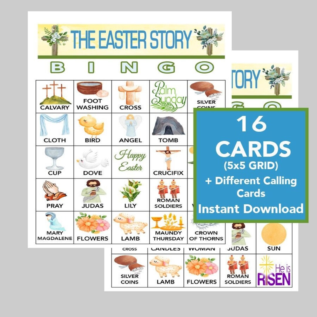 Easter Story Bingo Game, 16 Cards (digital Download) - Etsy